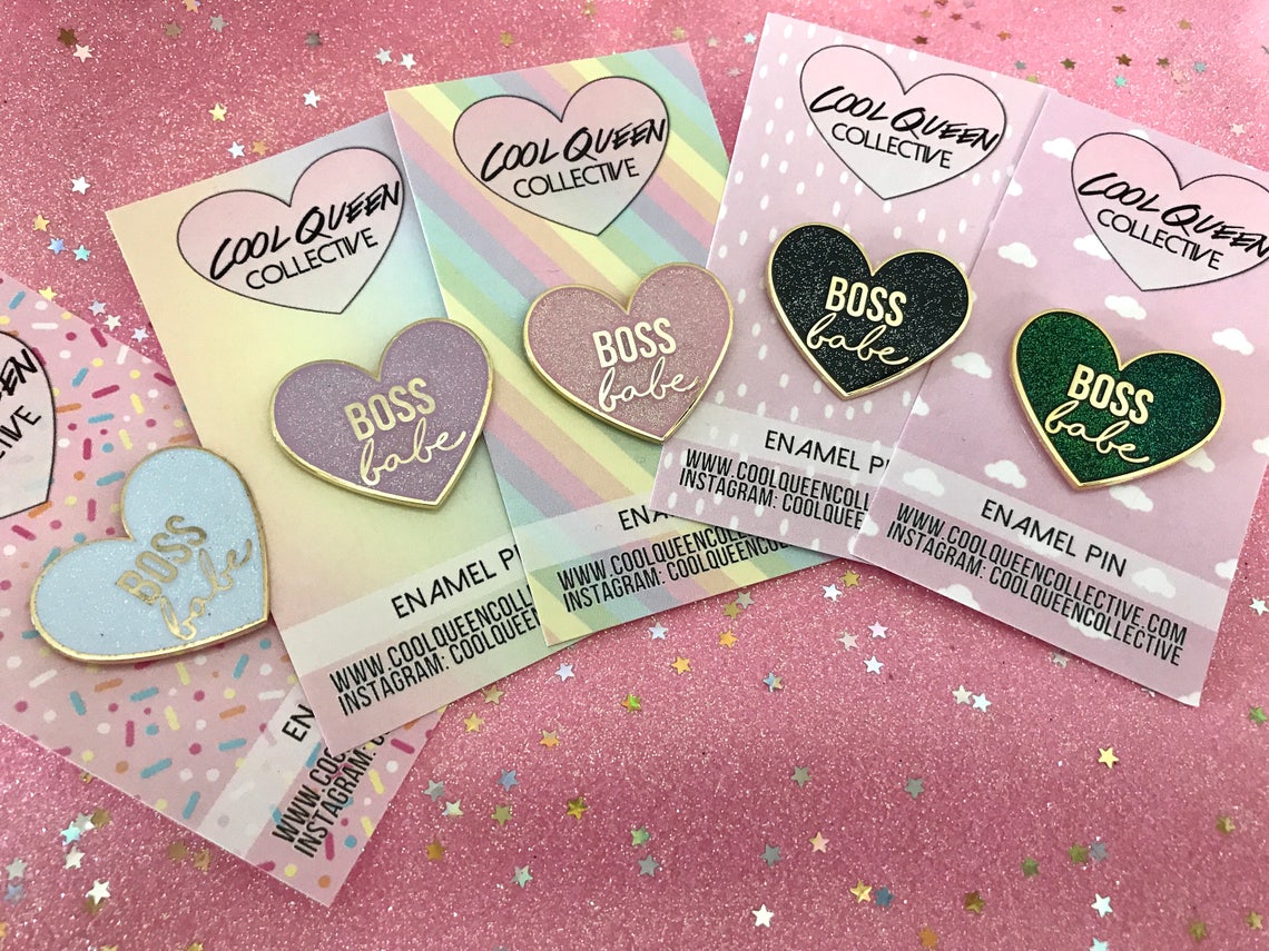Boss Babe Heart Enamel Pin - Etsy