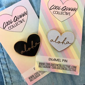 Aloha Heart Enamel Pin - Etsy