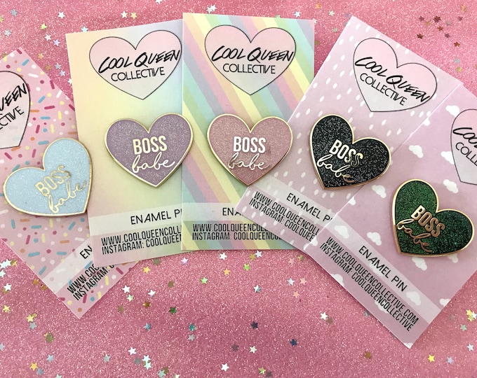 Boss Babe Heart Enamel Pin - Etsy