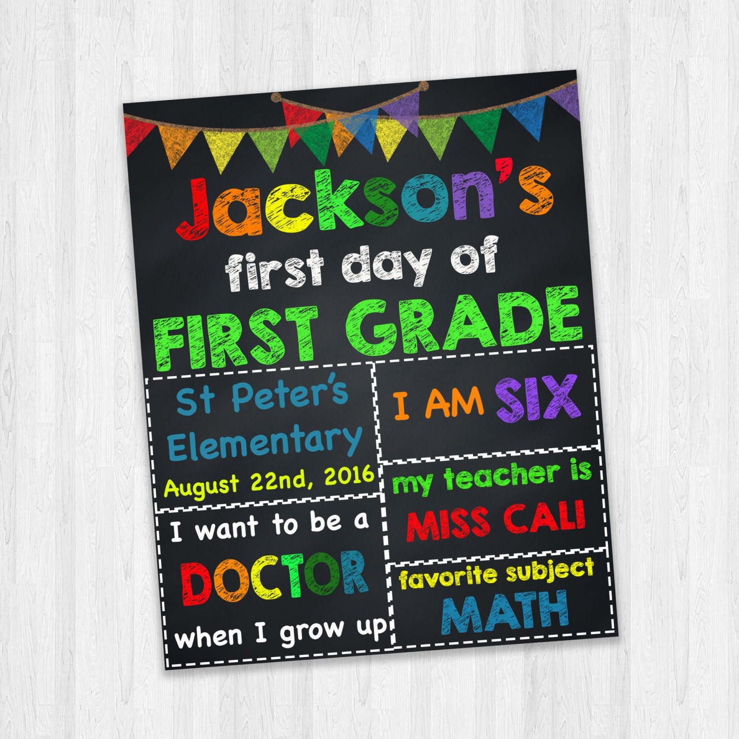 Premier jour de la première année retour à lécole des | Etsy