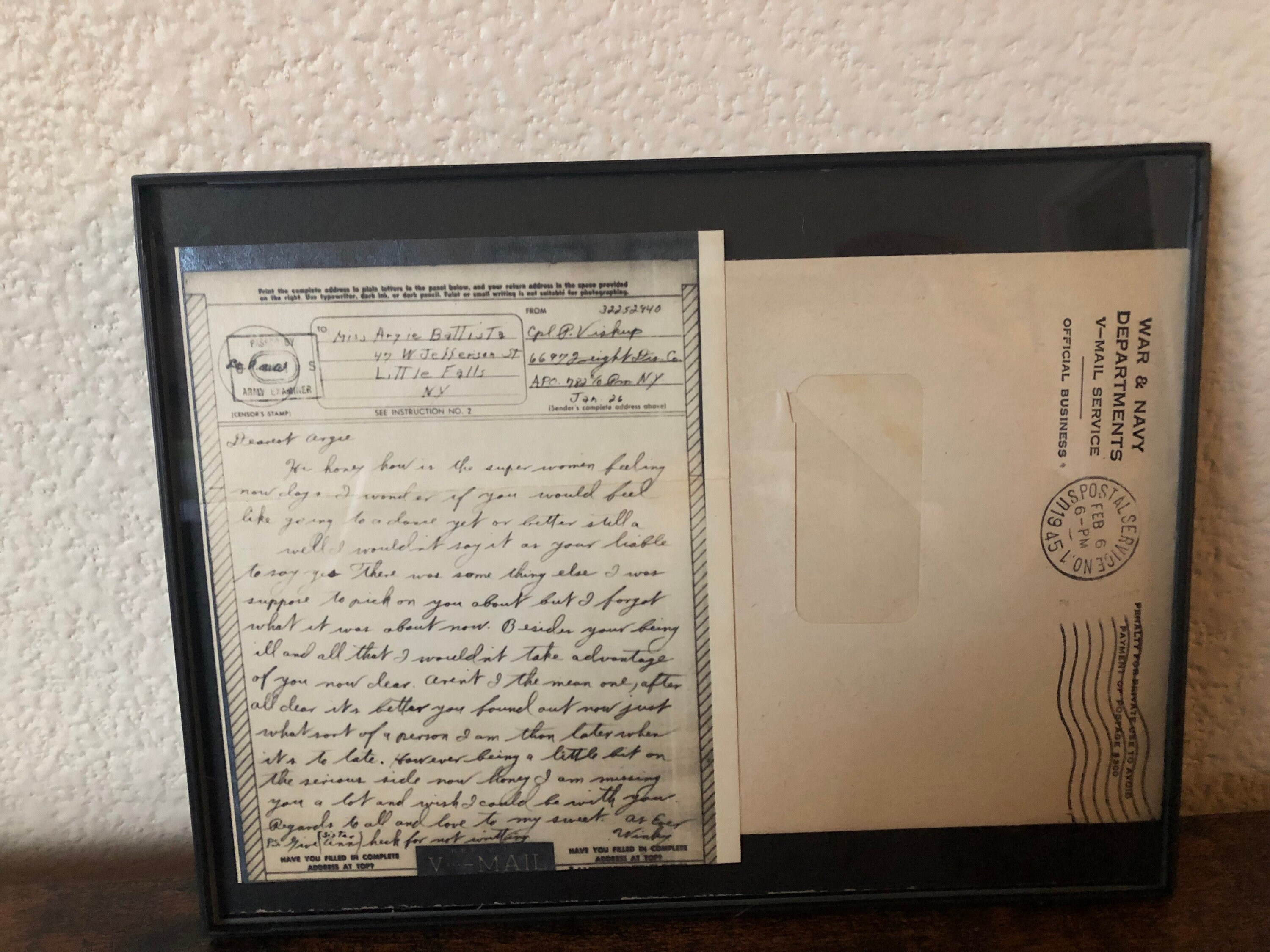 Original World War 2 V-mail Letter With Original Postmarked Envelope ...