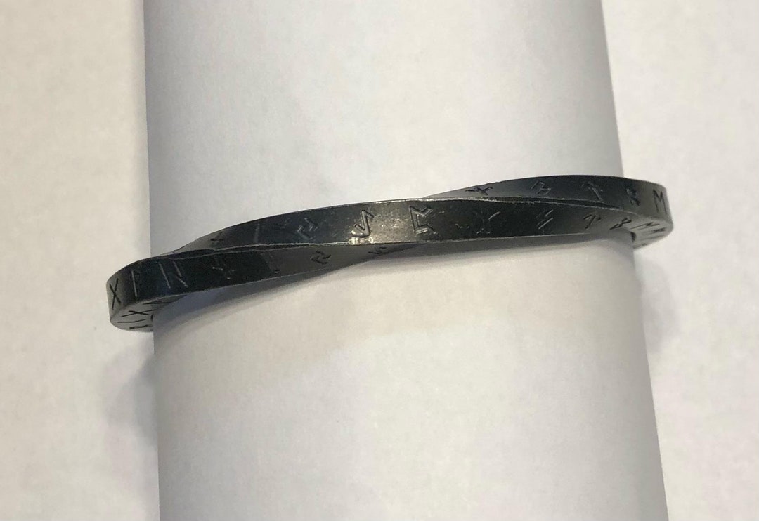 Norse Twisted Metal Rune Bracelet - Etsy