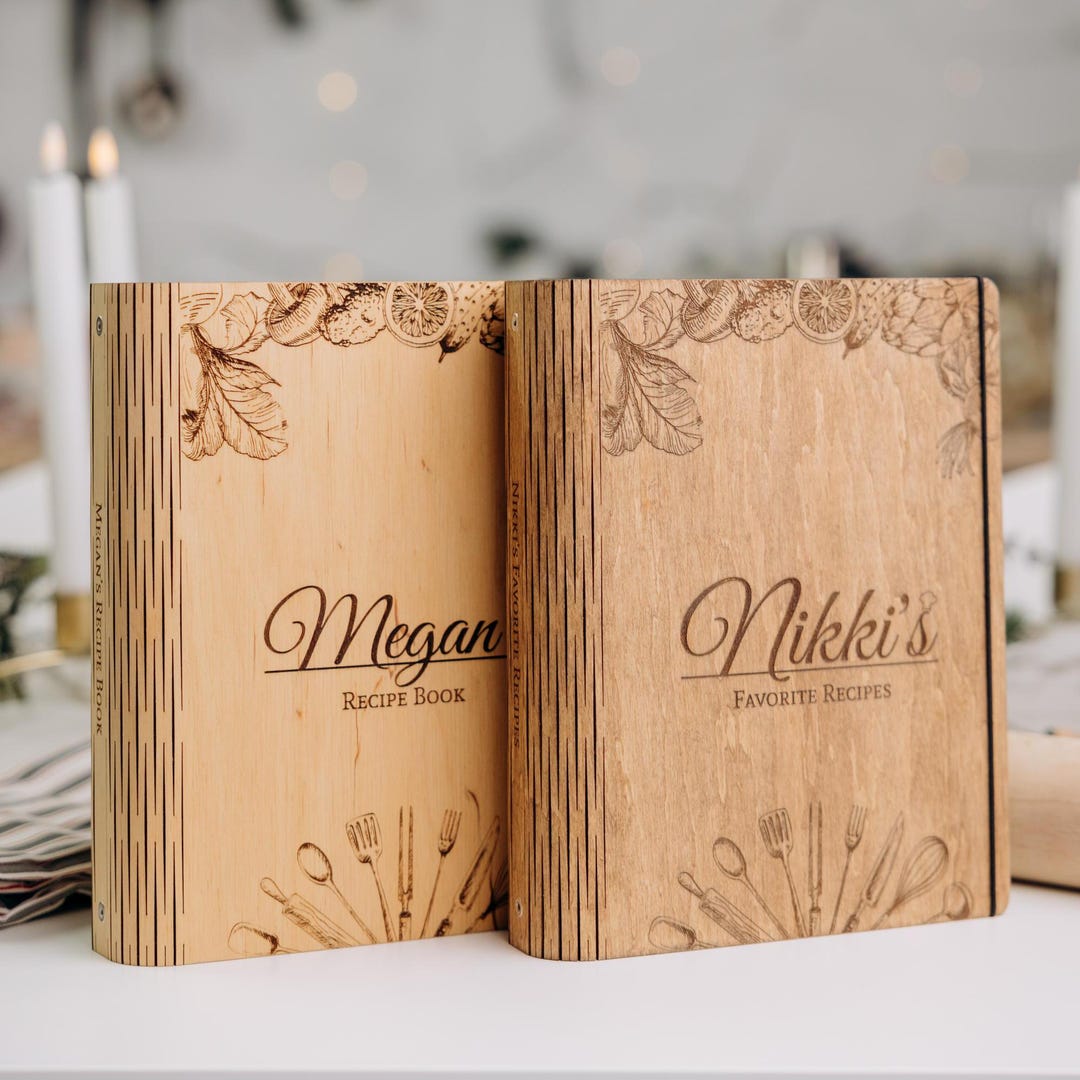 Personalized Wood Recipe Book: Custom Family Cookbook, A5/A4 - Etsy