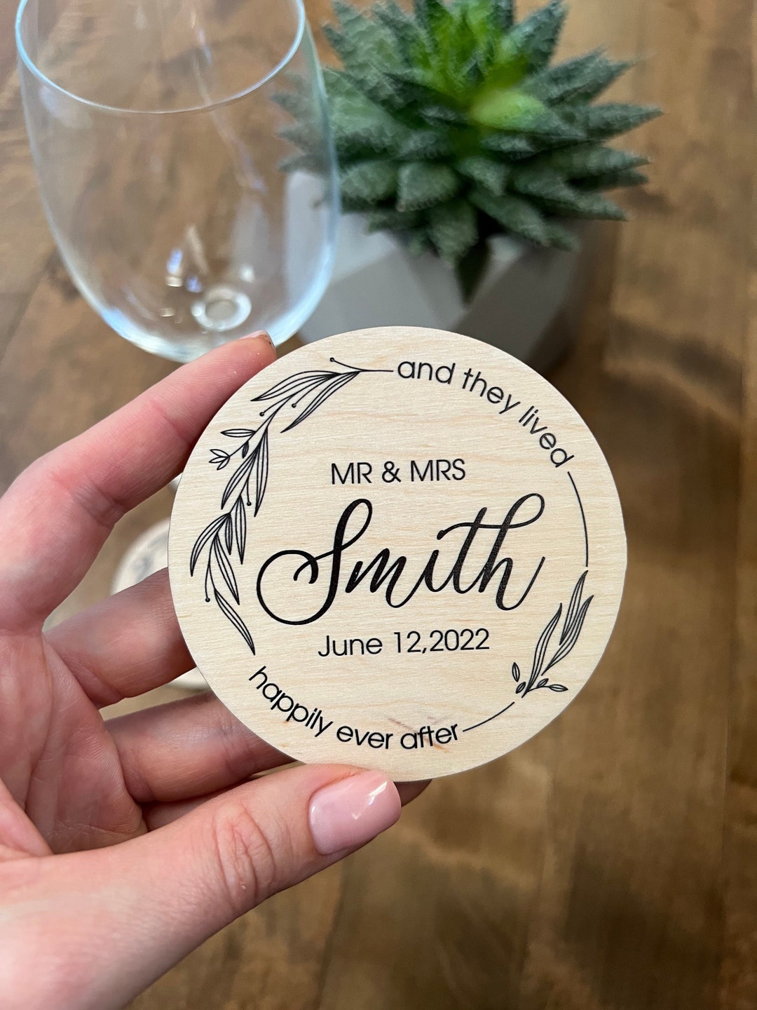Engraved Wood Coasters | Personalized Wedding, Anniversary ...