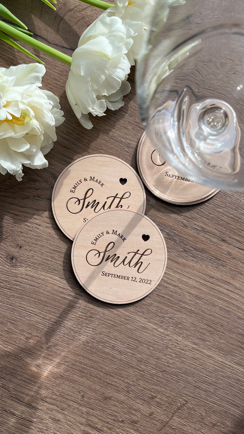 Personalized Wood Coasters/wedding Coasters in Bulk/engraved - Etsy