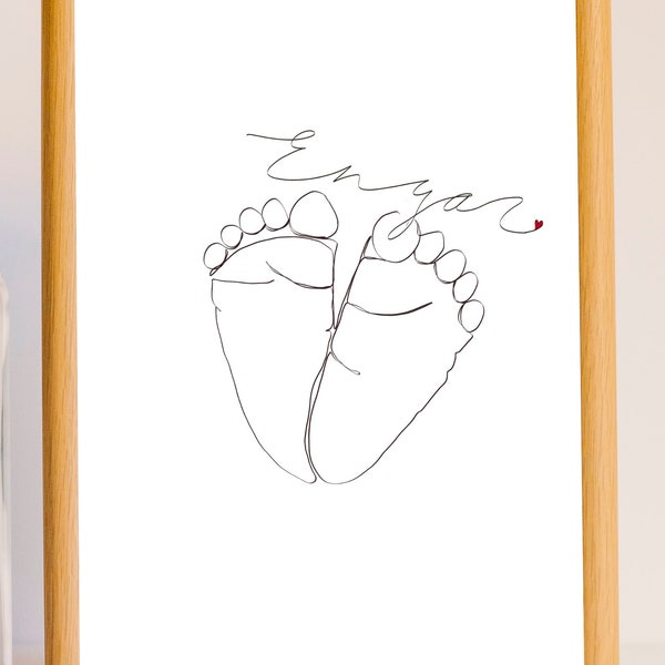 Baby Fine Line Art - Etsy