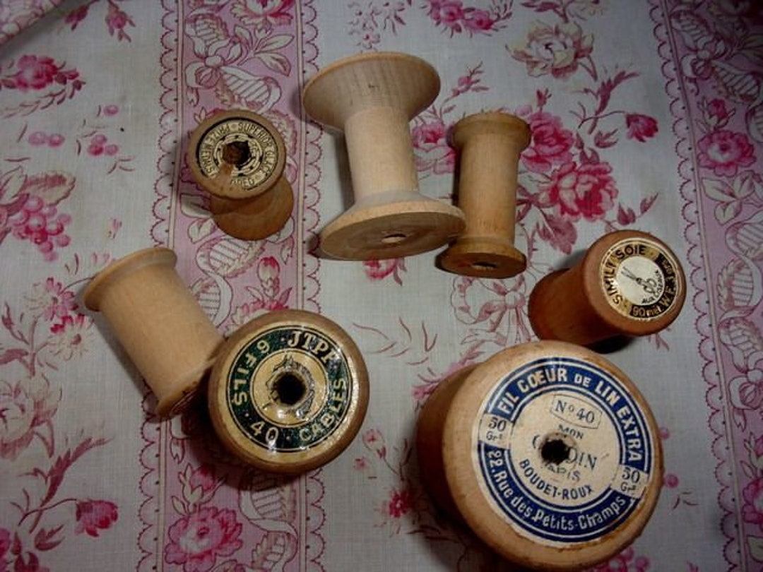A Set of Old Wooden Spools for Decoration or Reuse - Etsy