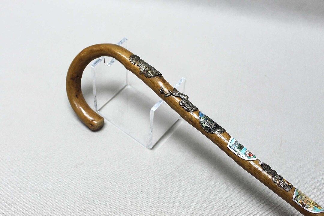 German Vintage Hiking Cane With Badges . EFL4694 - Etsy