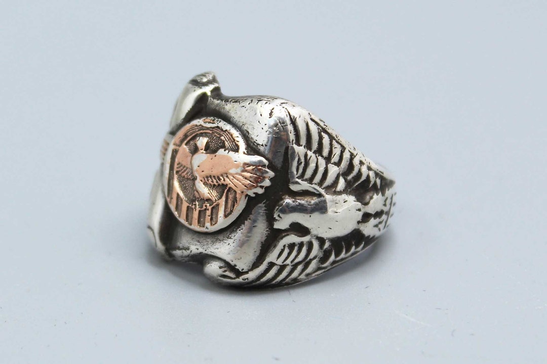 WW2 US Ruptured Duck Ring Sterling . FLU3784 - Etsy