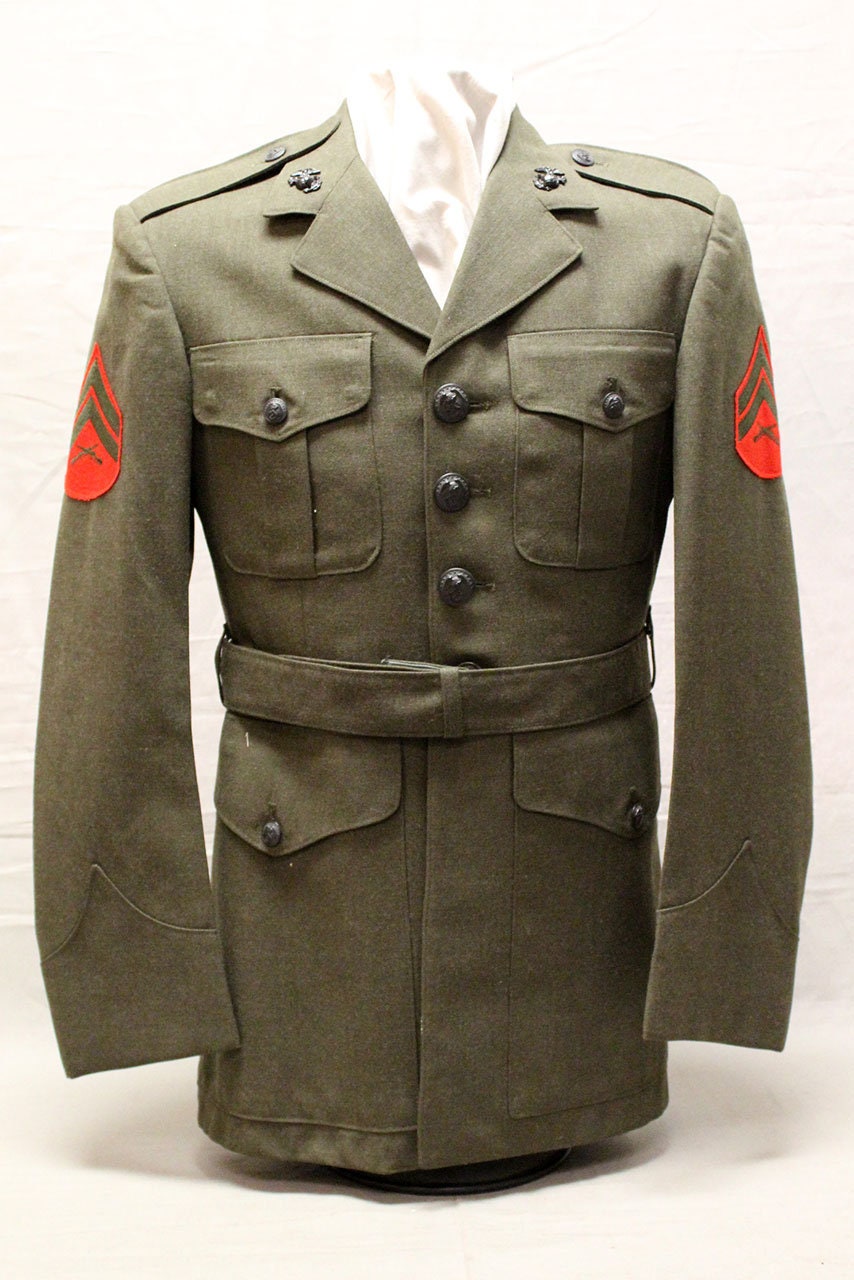 USMC Service Tunic alpha Green 1970 35S . UA835 - Etsy