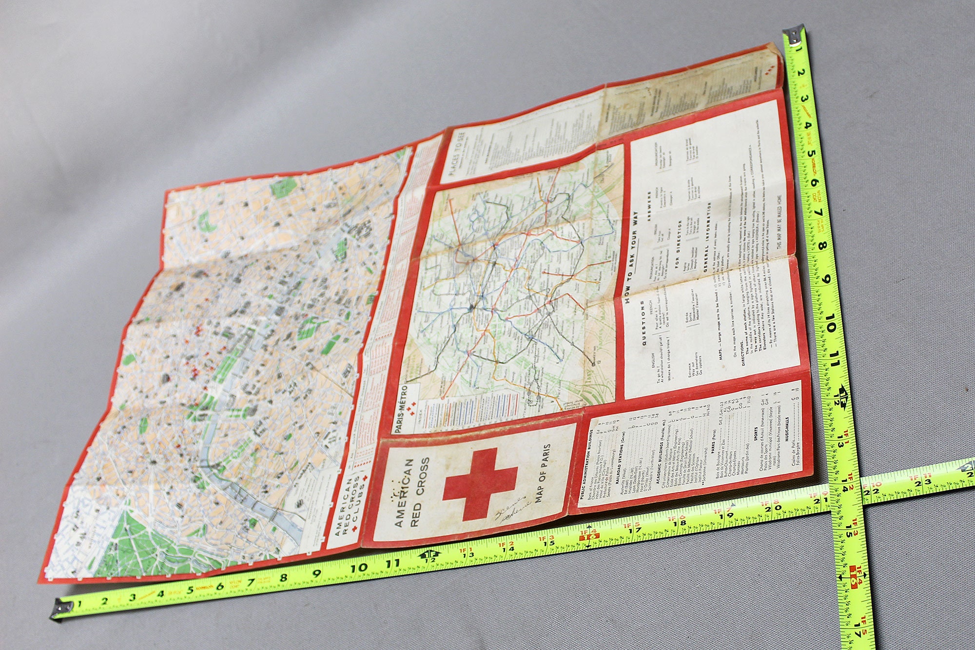 WW2 American Red Cross Map of Paris . FLU3524 - Etsy