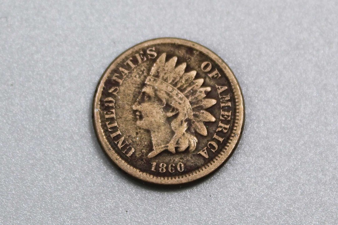 American 1860 Indian Head Cent . Coincw67 - Etsy