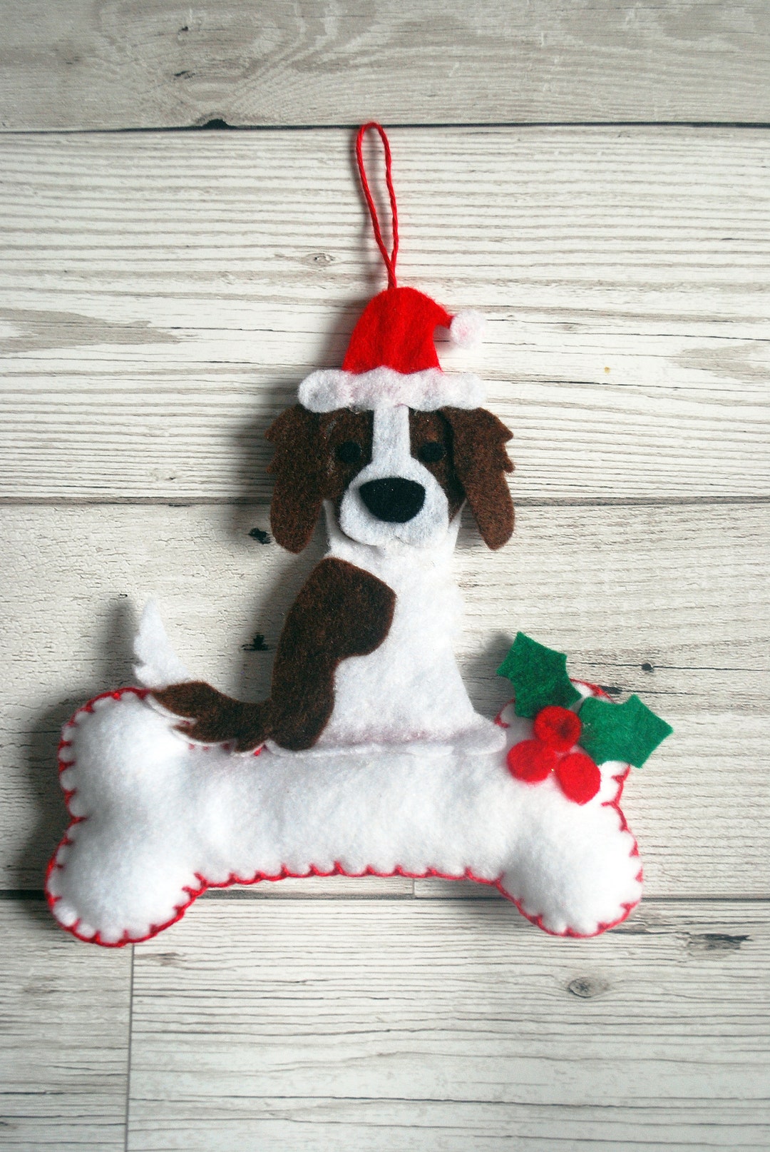 Dog Christmas Decoration, Springer Tree Ornament, Personalised Dog Felt ...
