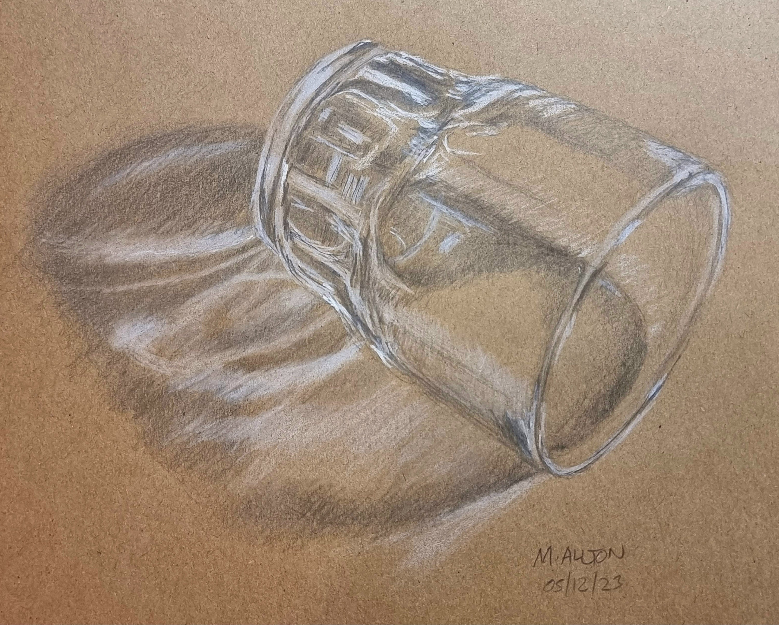 Glass - Original Coloured Pencil Sketch by Matthew Allton - Etsy
