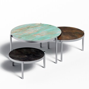 Nesting Table Set of 3 End Tables Mid Century Modern Side - Etsy