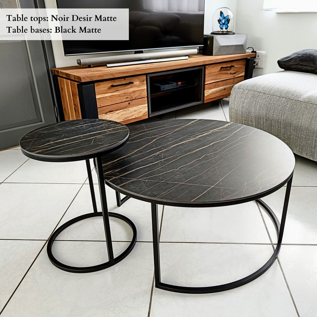Modern Aesthetic Living Room Coffee Table, Accent Tables With Ceramic ...