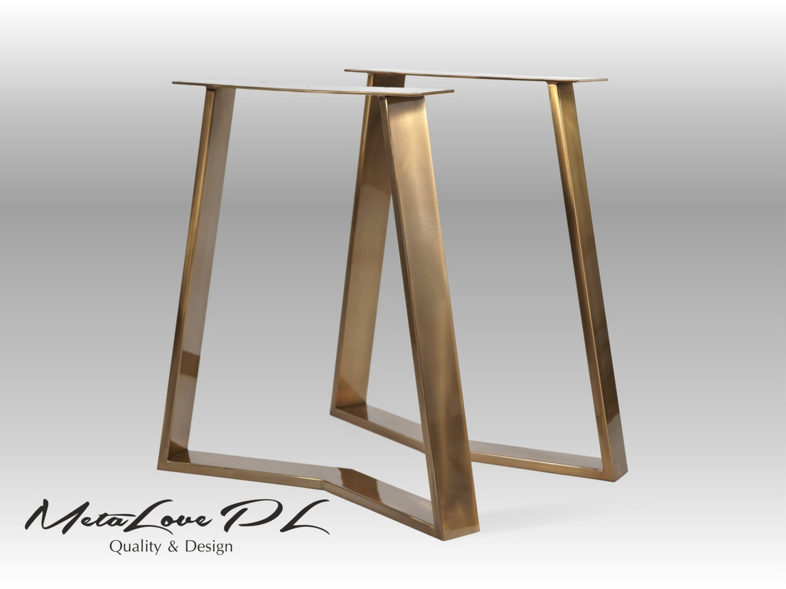 Golden Table Legs Steel Table Legs set of 2 Dining Table - Etsy Australia
