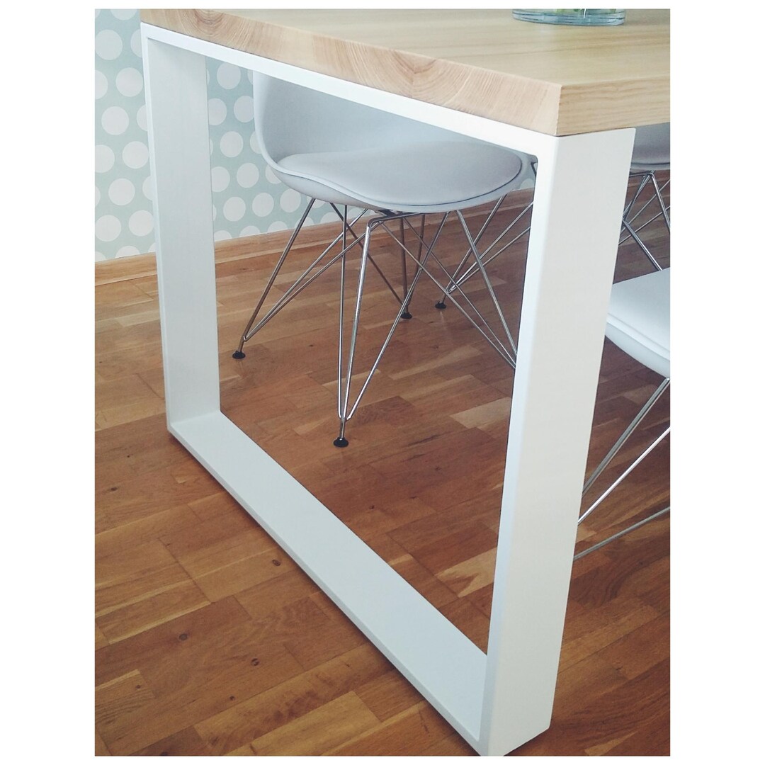 Dining Table Steel Legs, Extra Large Mounting Plates, U-shaped Desk ...
