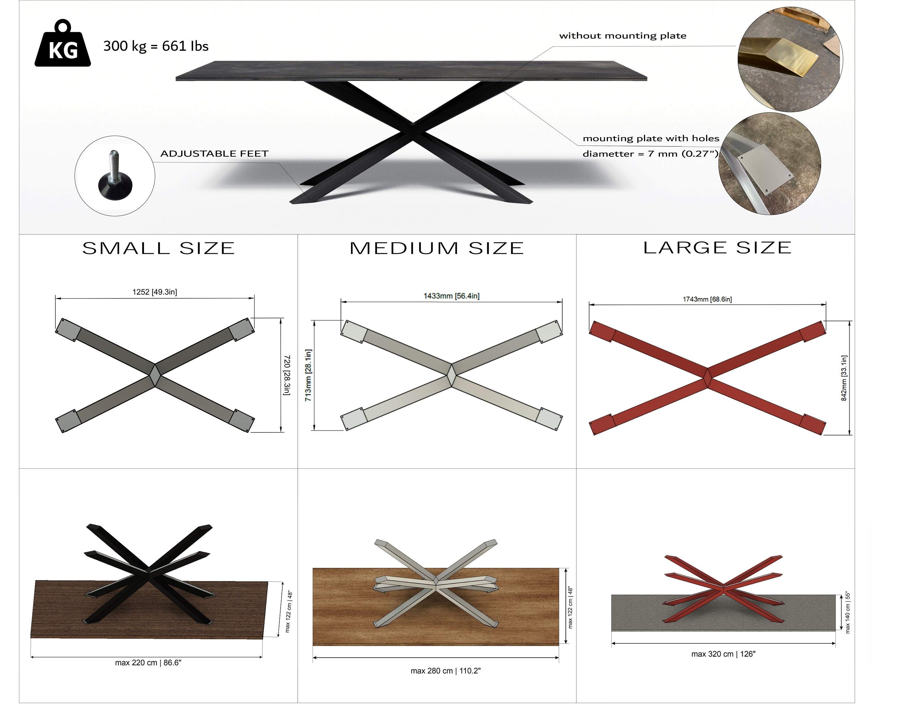 Metal Cross Frame Handmade Dining Room Table Spider Shape Kitchen Table ...