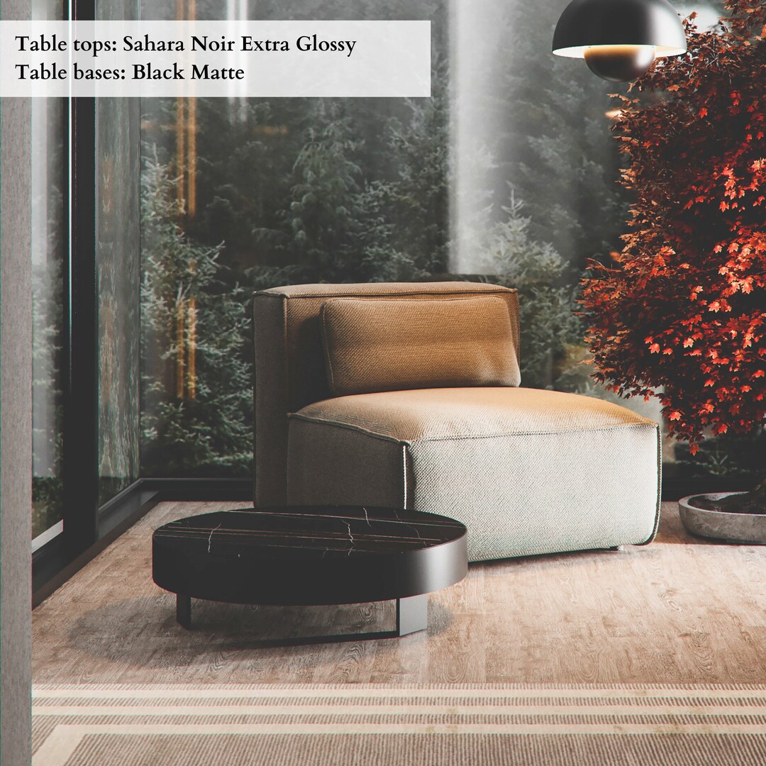 Low Modern Coffee Table, Loft Style Side Table, Low Table With Ceramic ...