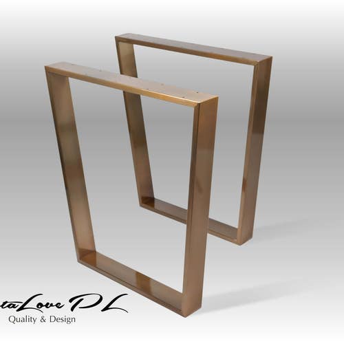 Metal Dining Table Legs set of 2. Gold Steel Table Legs. - Etsy