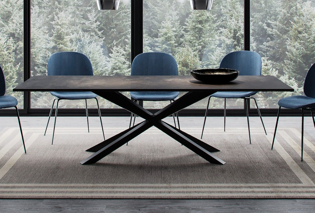 Metal Cross Frame Handmade Dining Room Table Spider Shape Kitchen Table ...