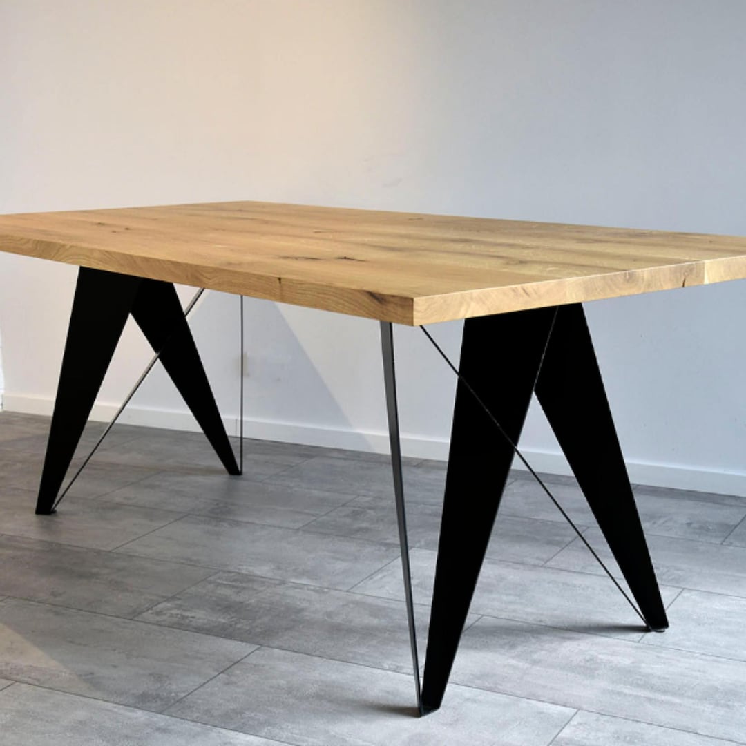 Contemporary Flat Steel Legs, Dining Table Metal Legs Ideal for Wood ...