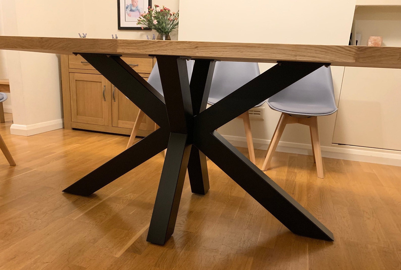 Table Base, Pedestal, Dining Table Base, Metal Table Base Powder Coated ...