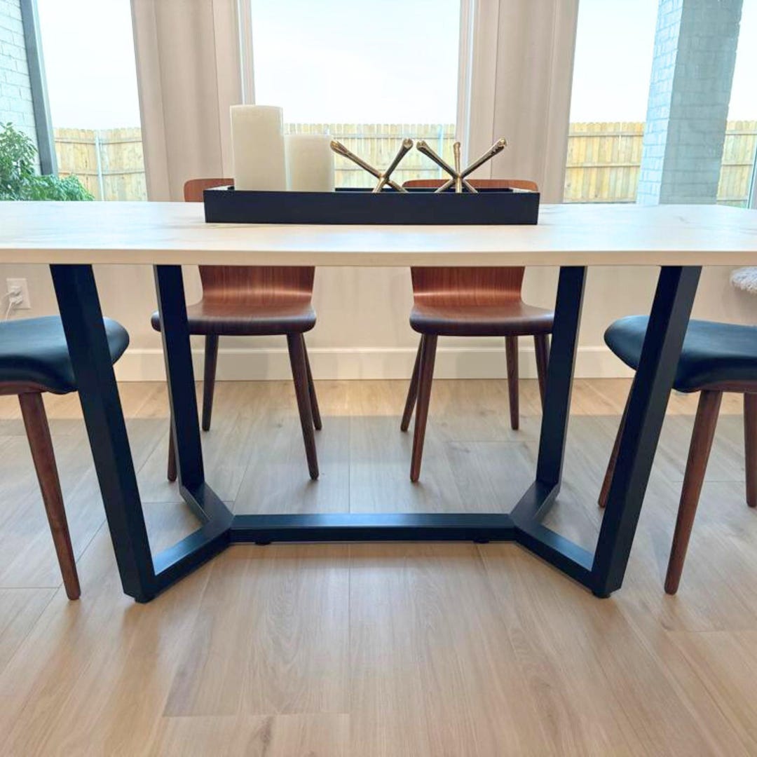Stylish Dining Table Black Base, Handmade Metal Furniture Legs ...