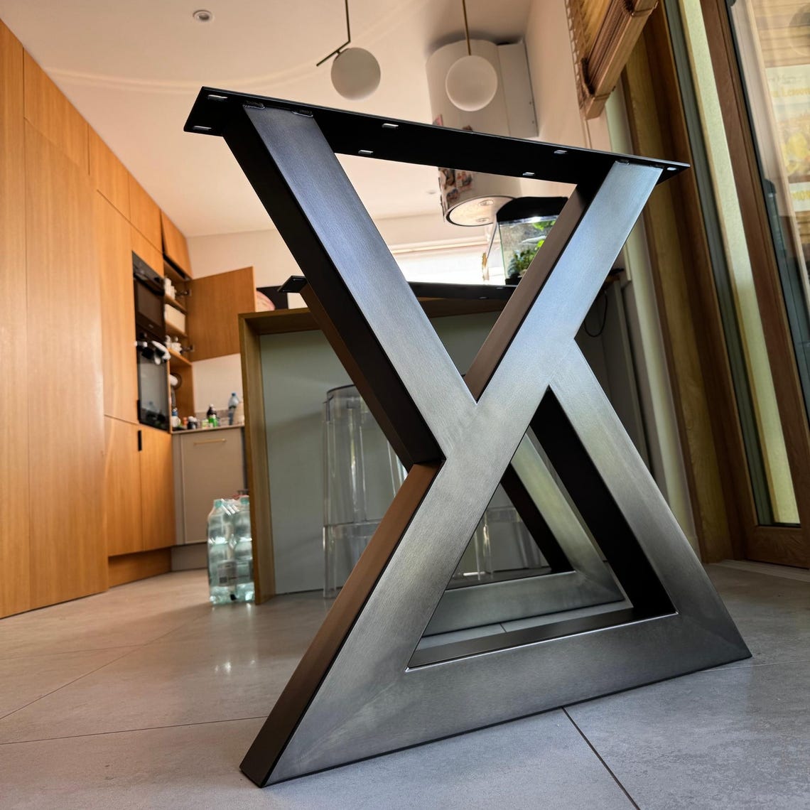 Chunky Metal Table Legs for Solid Wood Top, Steel Massive Table Legs X ...