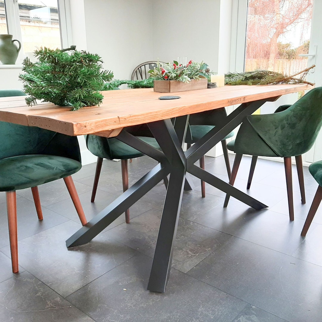 Dining Room Table Base Metal Heavy Duty Base for Reclaimed Wood Tops ...
