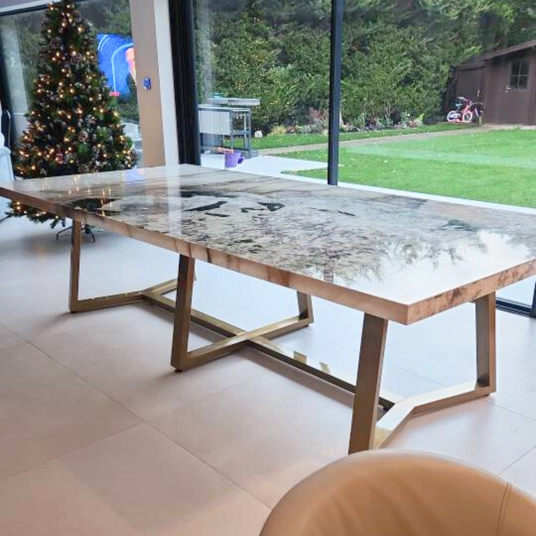 Sturdy Metal Table Base - Perfect for Heavy Marble, Stone, and Wood ...