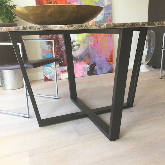 Metal Kitchen Table Base Reclaimed Wood Dining Table Base for Square Table Top Contemporary Coffee Table Base BLACK FINISH GOYA 70.30 Etsy