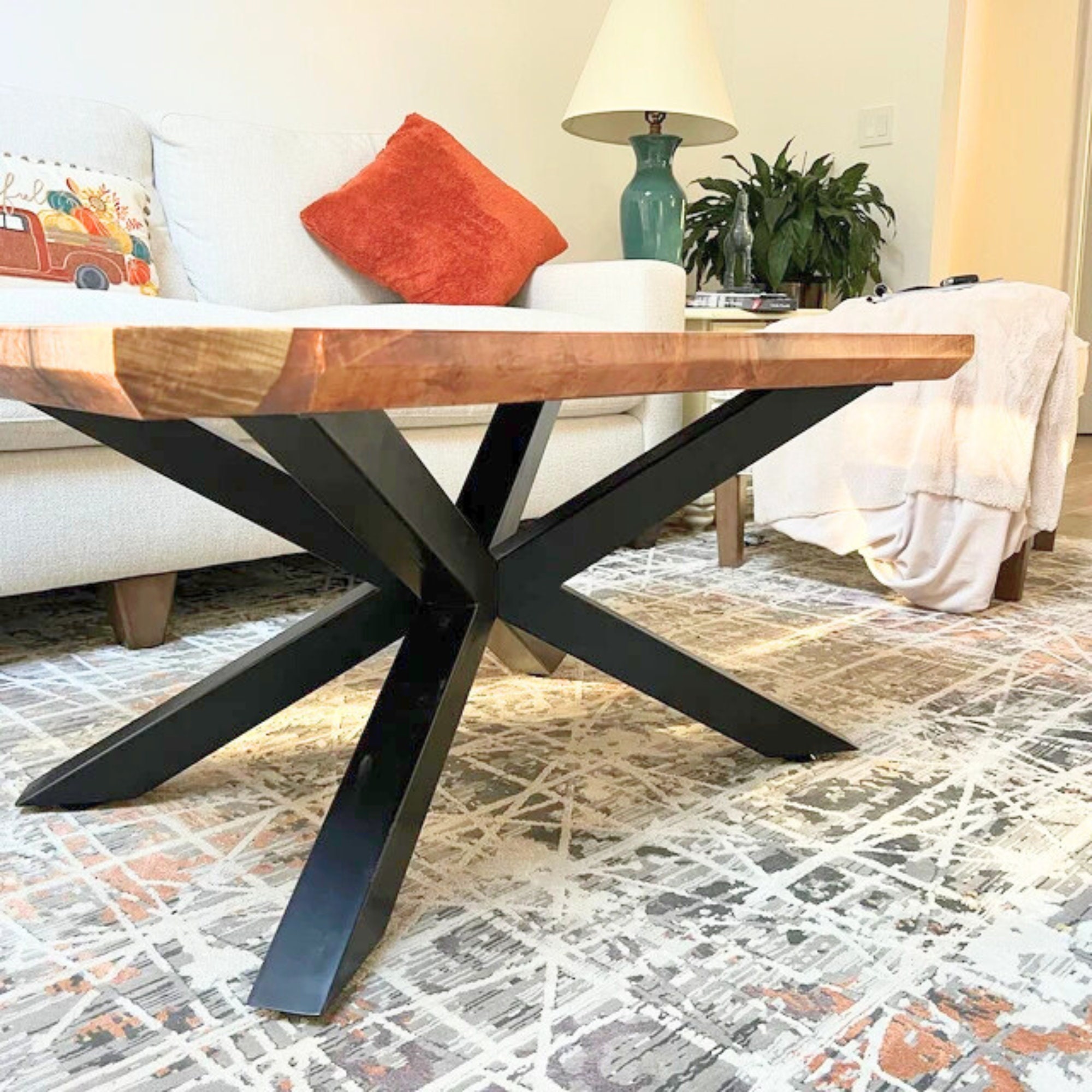 Metal Coffee Table Legs. Spider Steel Coffee Table Legs. Modern Coffee Table Base. Industrial Table Legs for Live Edge Wood. XSAVI 60.60 Etsy