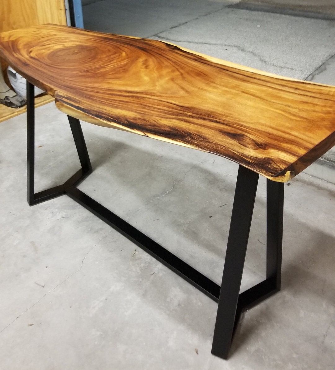 Live Edge Narrow Console Table Base Farmhouse Entryway Console Metal ...