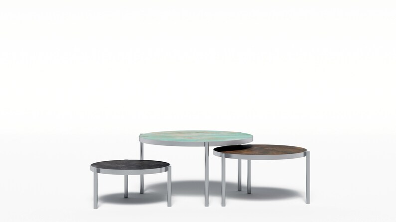 Nesting Table Set of 3 End Tables Mid Century Modern Side - Etsy