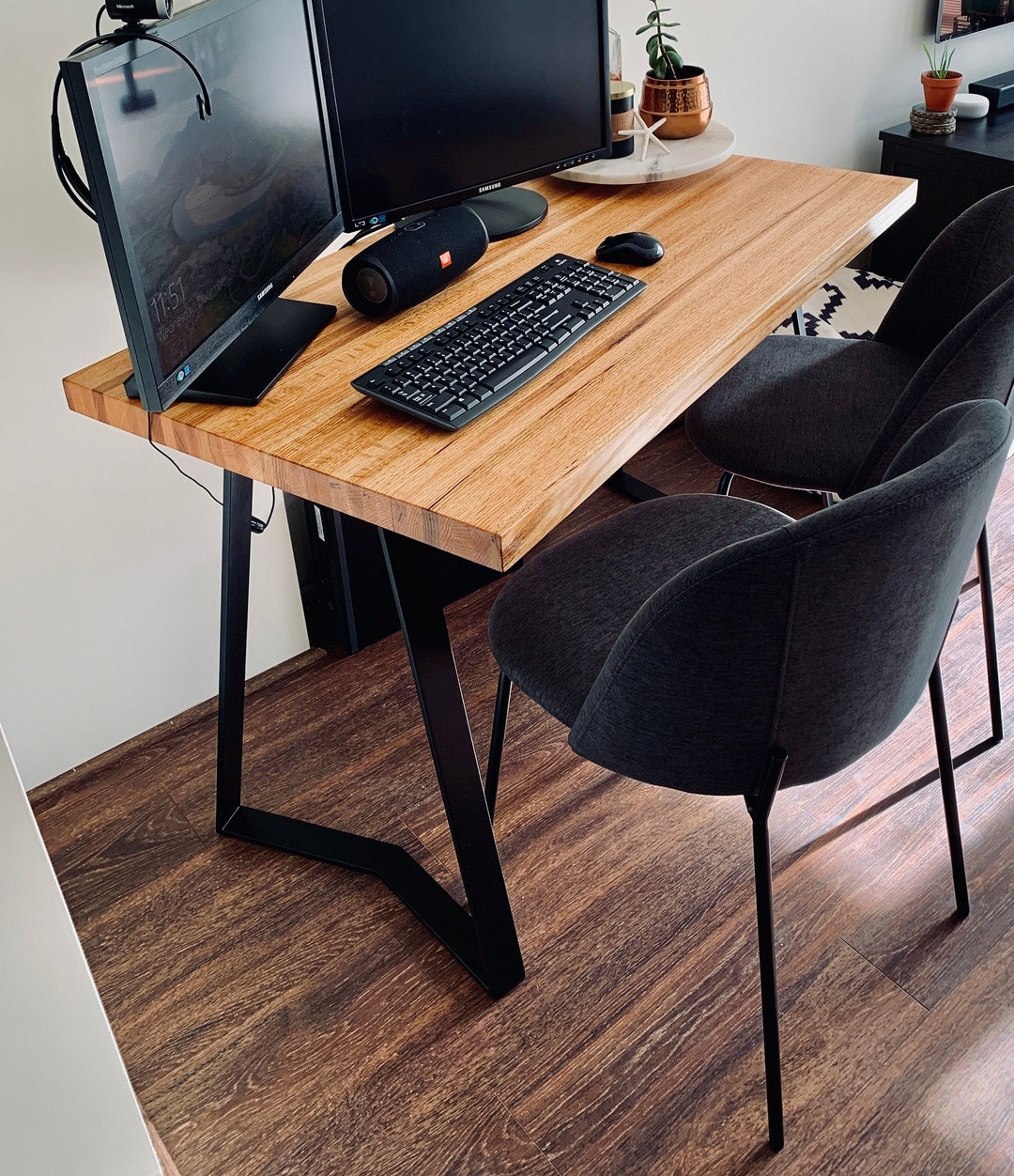 Trapezoid Desk Legs , Desk Legs Set of 2 , Trapezoid Shape , Industrial ...