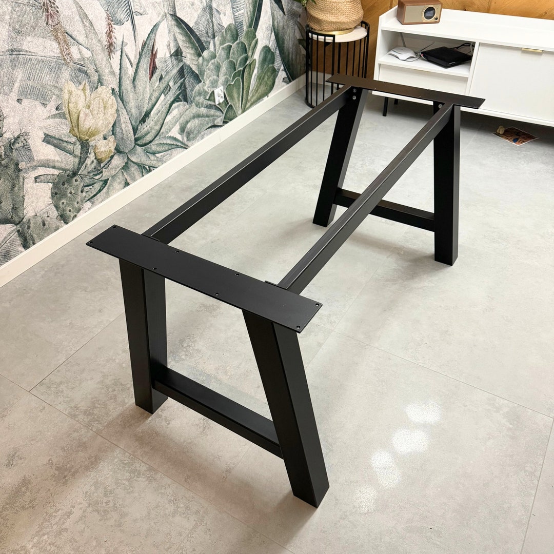 Modern Farmhouse Dining Table Base, Durable Table Legs With Crossbar ...