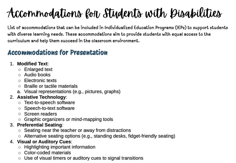 The Ultimate IEP Accommodation Toolkit Resource - Etsy
