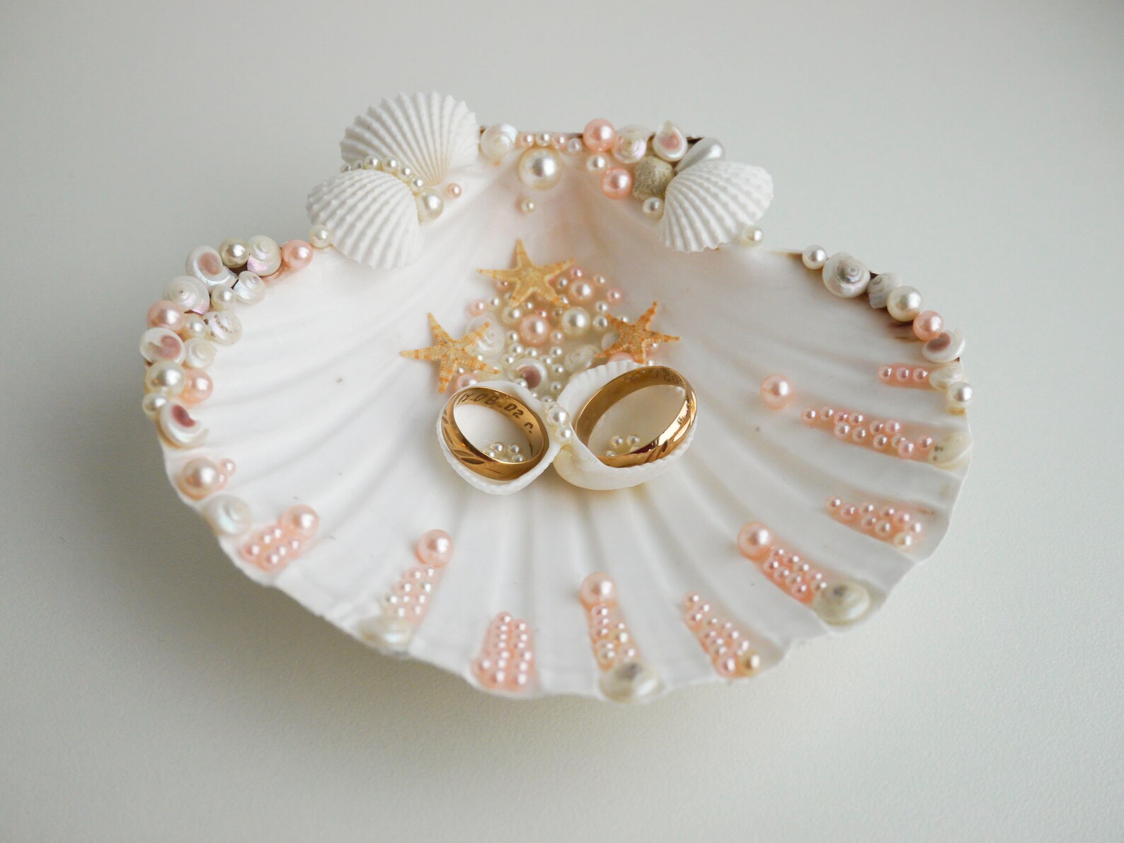 Shell Ring Holder Wedding Ring Holder Starfish Blush Pink - Etsy