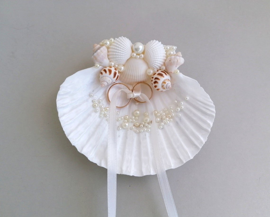 Sea Shell Ring Holder Wedding Ring Holder Bearer Beach - Etsy