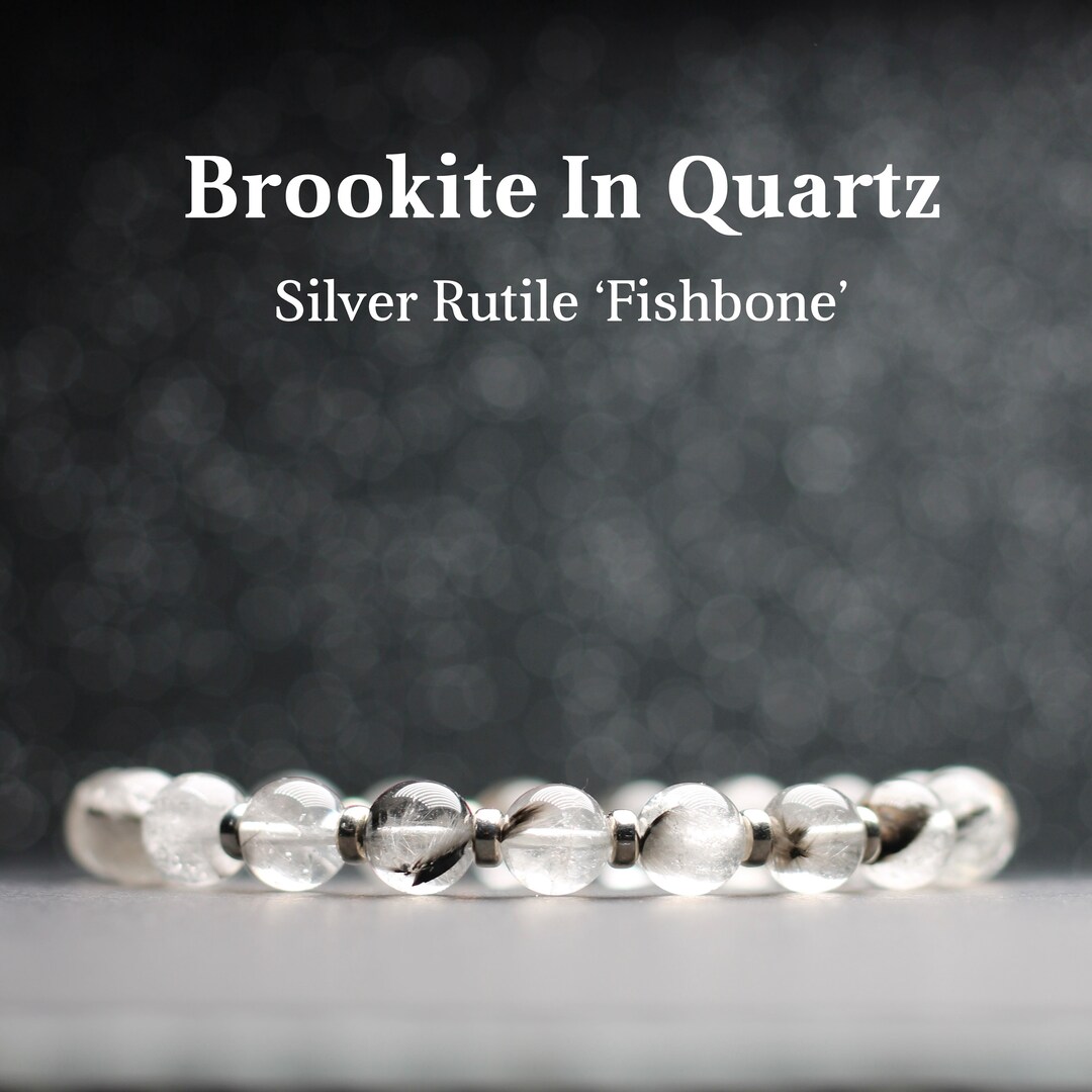 Brookite Fishbone in Quartz, Silver Rutile Power Bracelets With ...