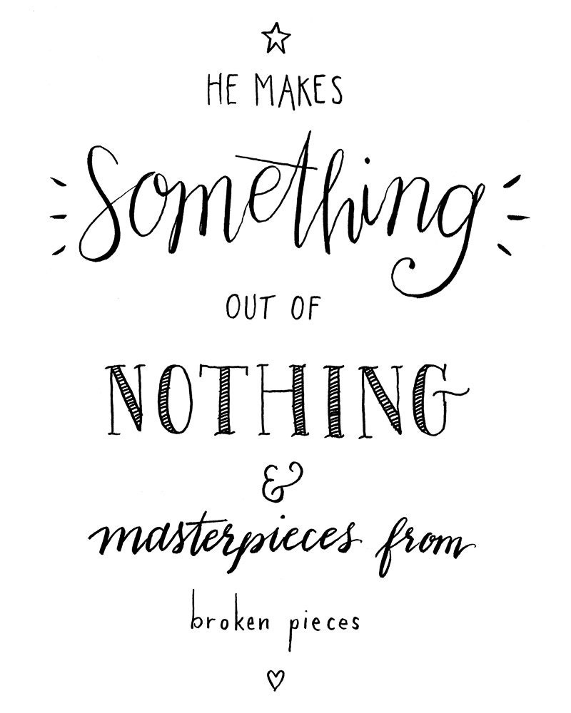 Something Out Of Nothing Hand Lettered PRINTABLE INSTANT Etsy something-out-of-nothing-hand-lettered-printable-instant-etsy