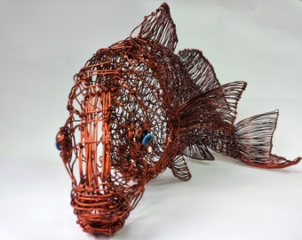 Wire fish sculpture | Etsy