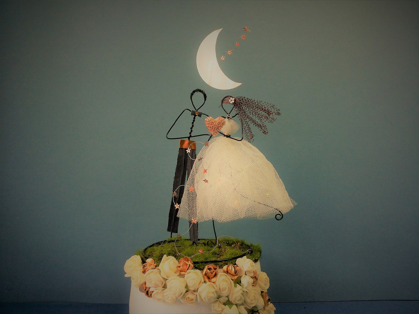 Wedding Cake Topper Wire Cake Topper Figurine Cake - Etsy