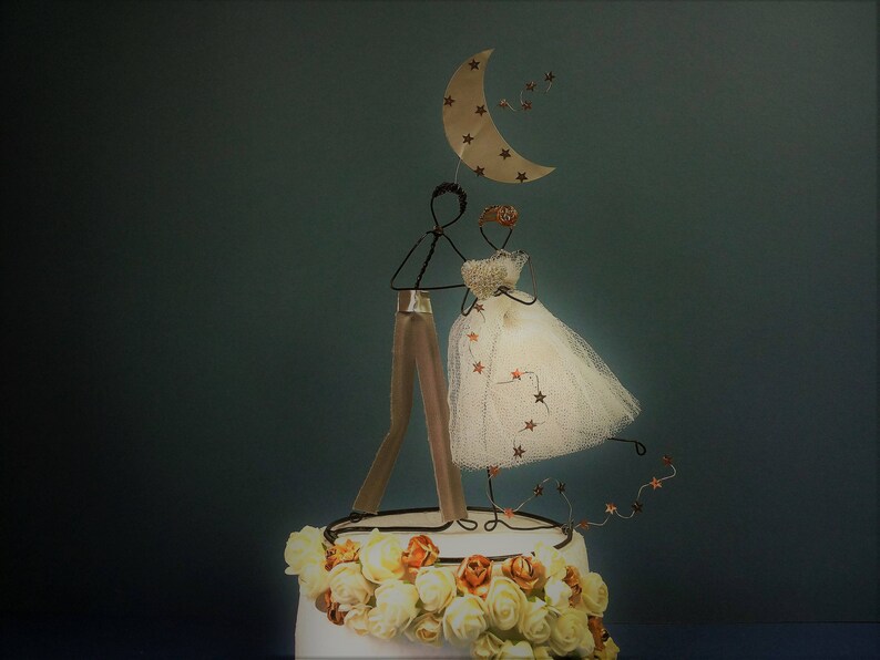 Custom wedding cake topper Wire cake topper figurine Wedding | Etsy