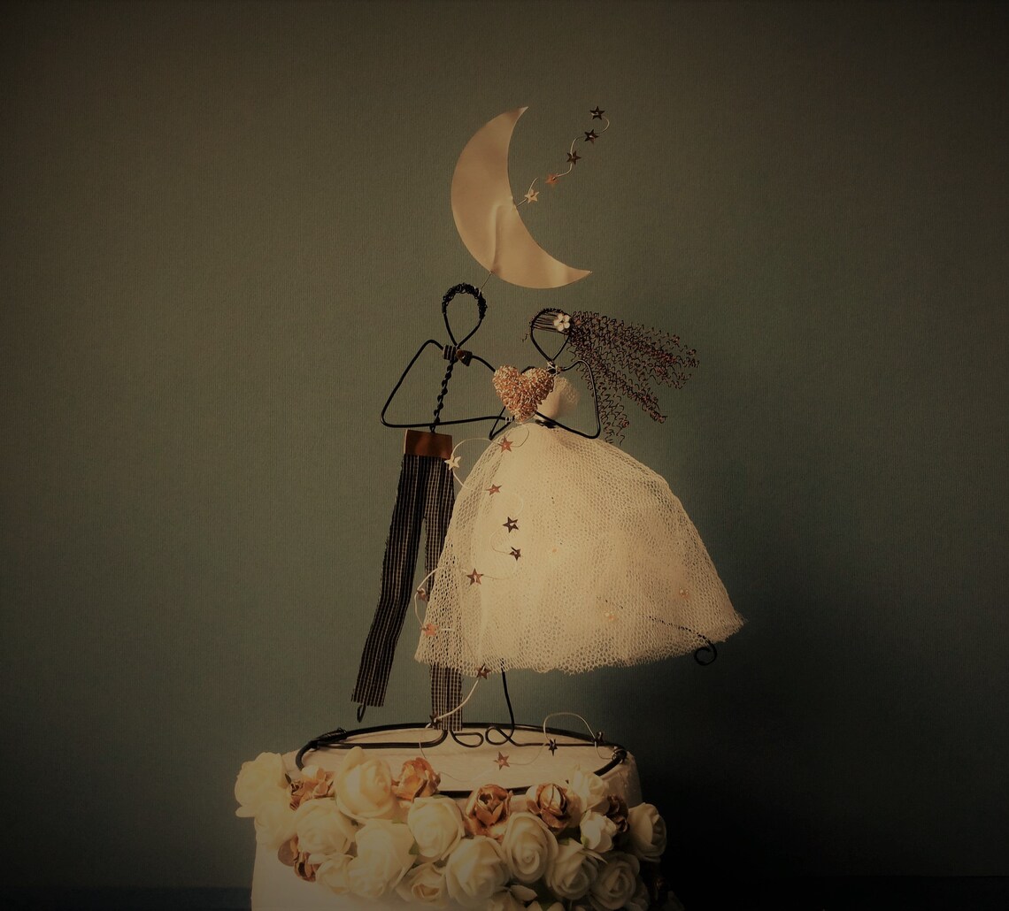 Wedding Cake Topper Wire Cake Topper Figurine Cake | Etsy