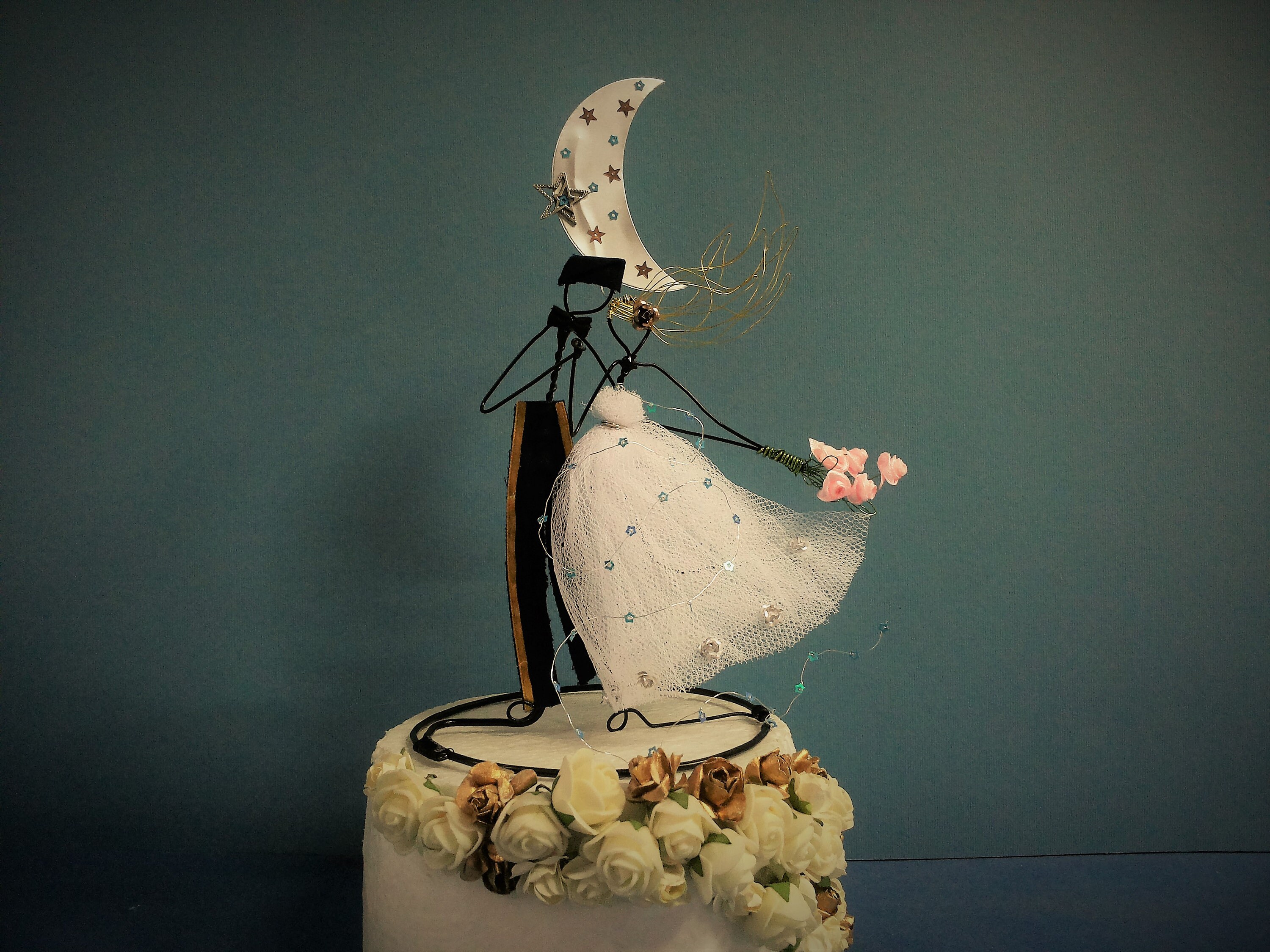 Wedding Cake Topper Wire Cake Topper Figurine Cake - Etsy