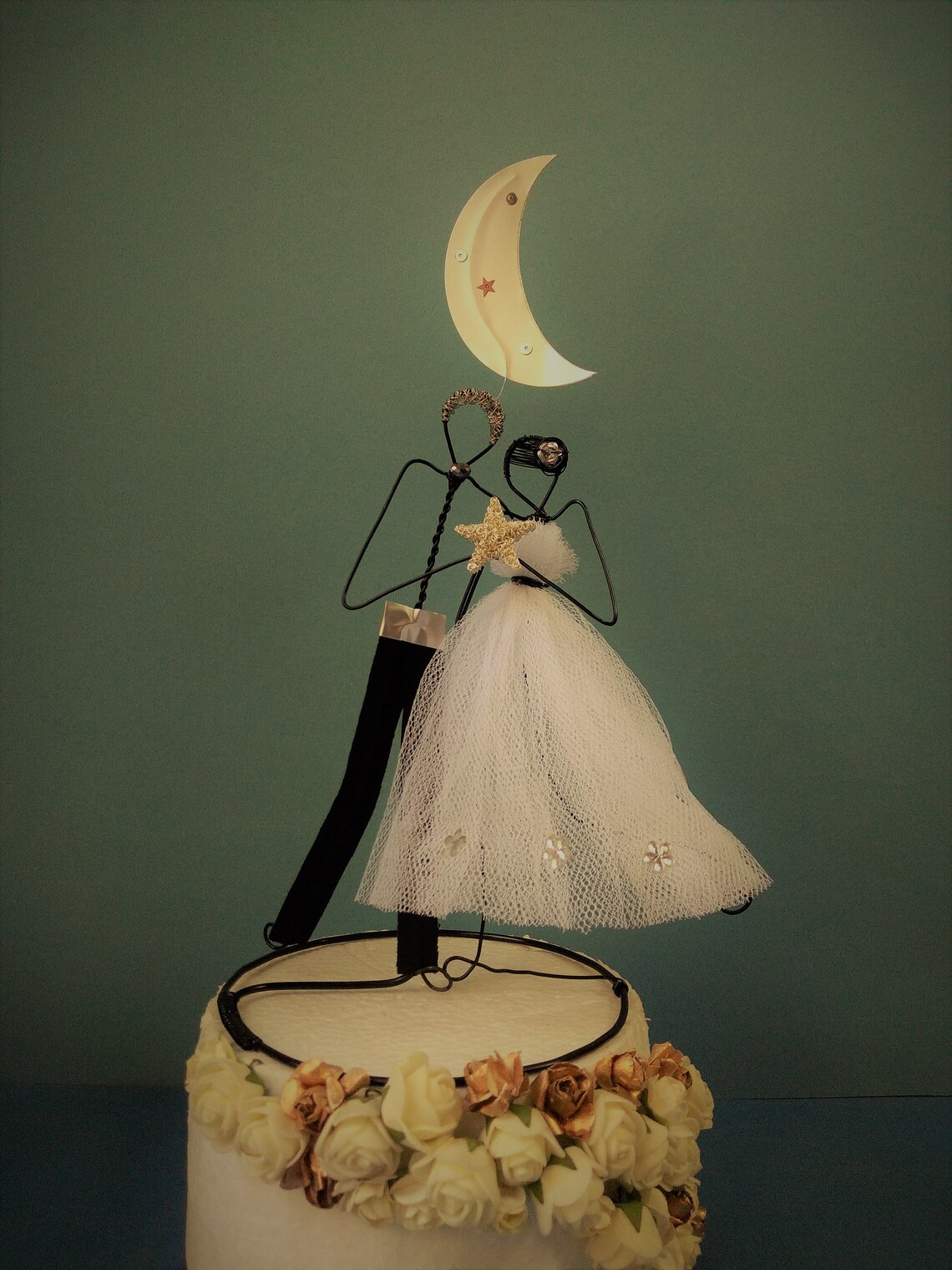 Wedding Cake Topper, Wire Cake Topper Figurine, Cake Decoration, Custom ...