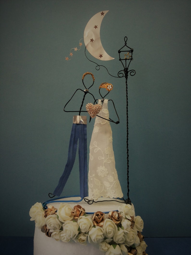 Wedding cake topper Wire cake topper figurine Cake | Etsy
